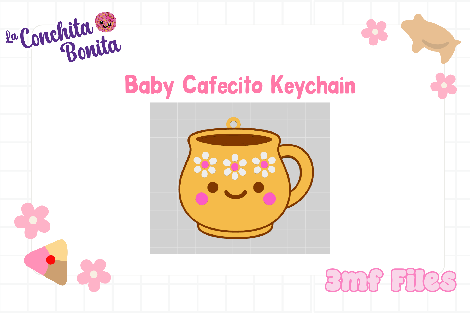 Baby Cafecito Keychain – La Conchita Bonita
